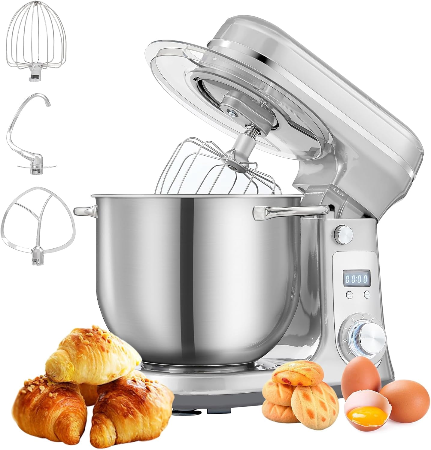 Kitchen Electric Stand Mixer, 6 Speed Tilt Head Food Mixer with 6.5 QT ...