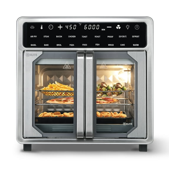 Open Box Kitchen Elite 16 Qt French Door Air Fryer Oven, Countertop ...