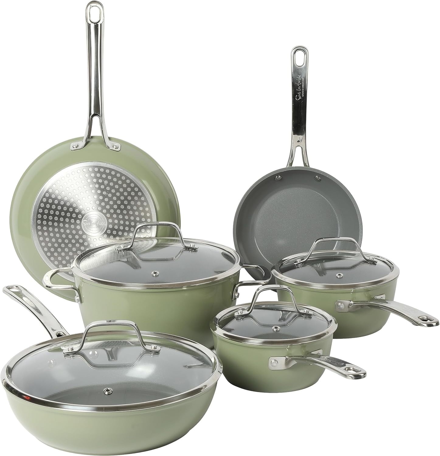 Kitchen Essentials 10 Piece PFA Free Non-Toxic Titanium Ceramic ...