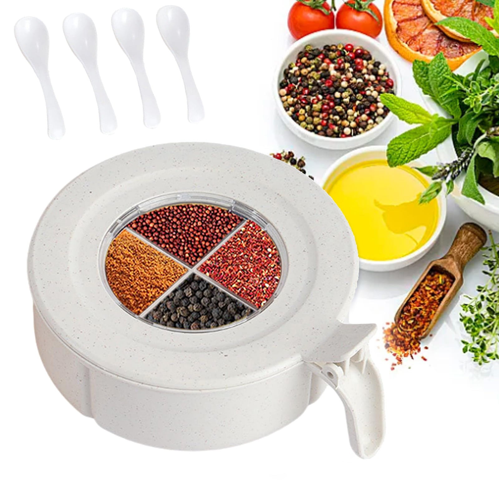 Kitchen Essentials, 4 In 1 Seasoning Box Food Storage Container Set ...
