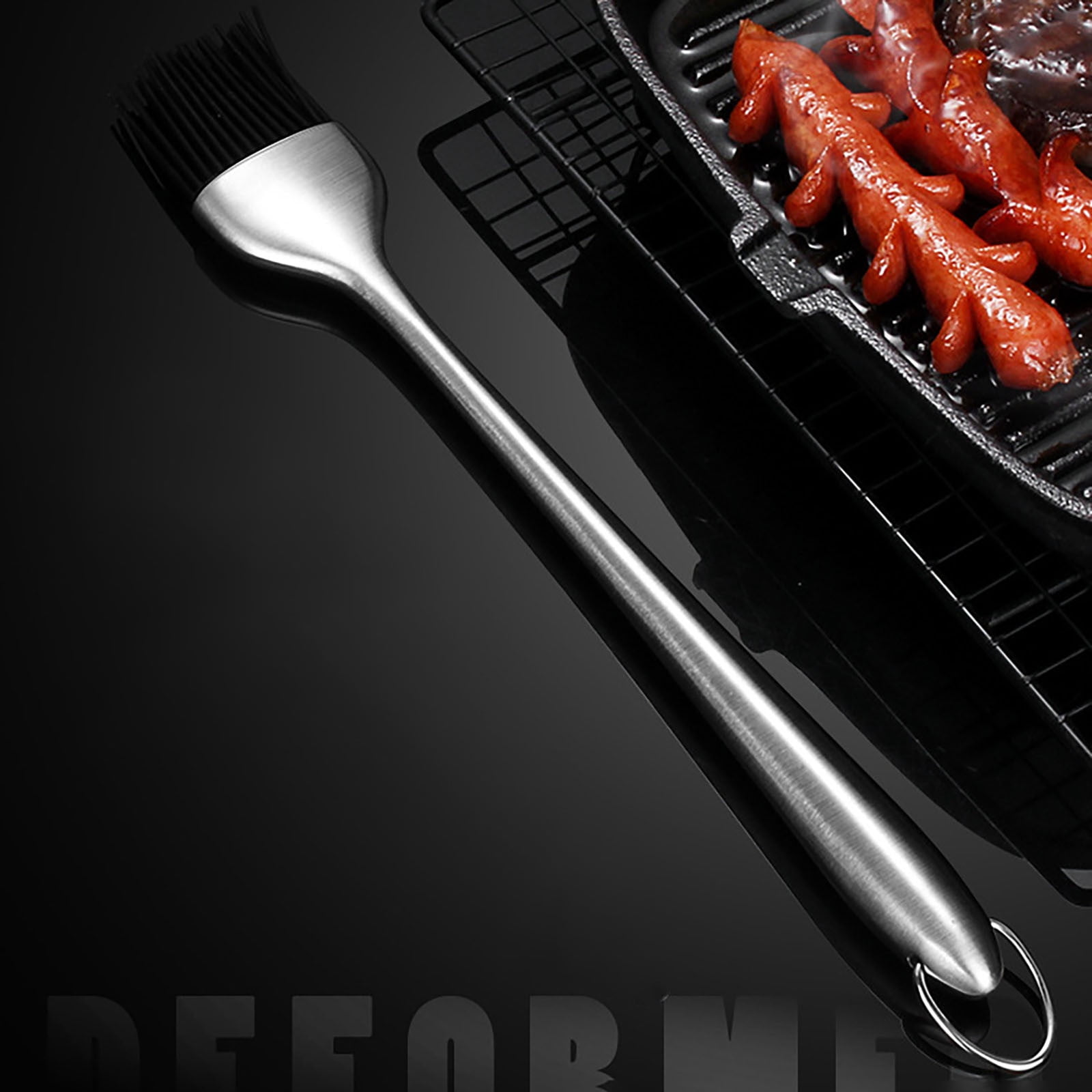 Kitchen Essentials BBQ Basting Brush Silicone Bristles Stainless Steel ...