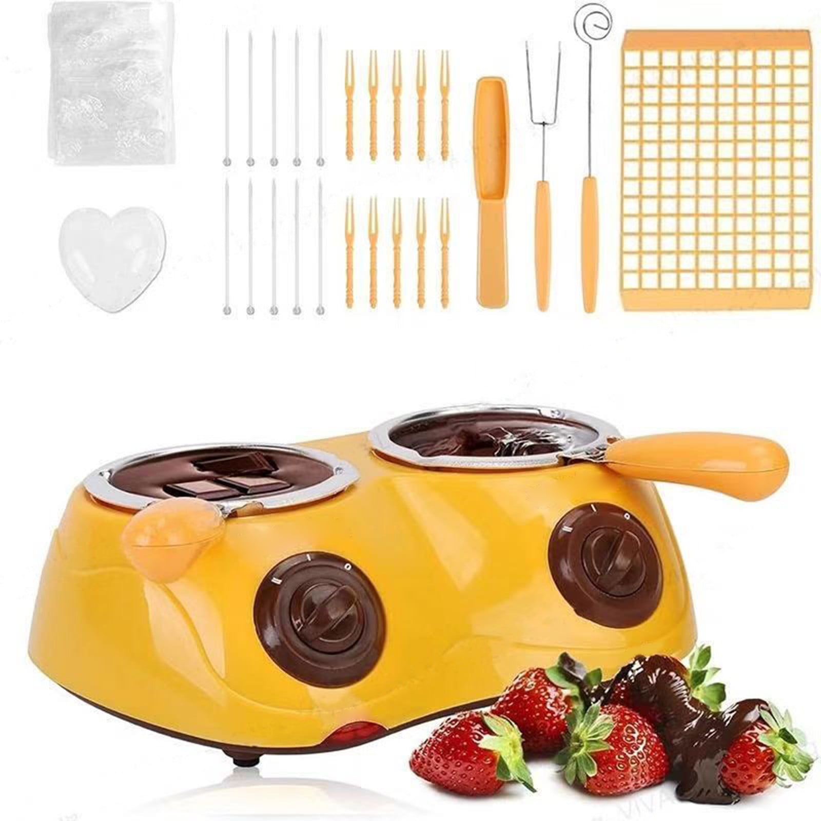 Kitchen Essentials Melting Fondue Set, Electric Chocolate Melting Pot ...