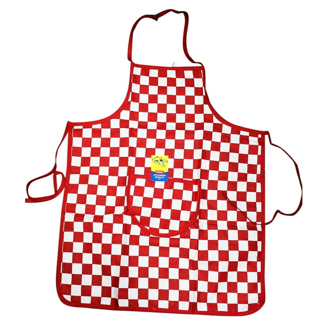 Kitchen Essentials Red and White Checker Pattern Apron - Walmart.com