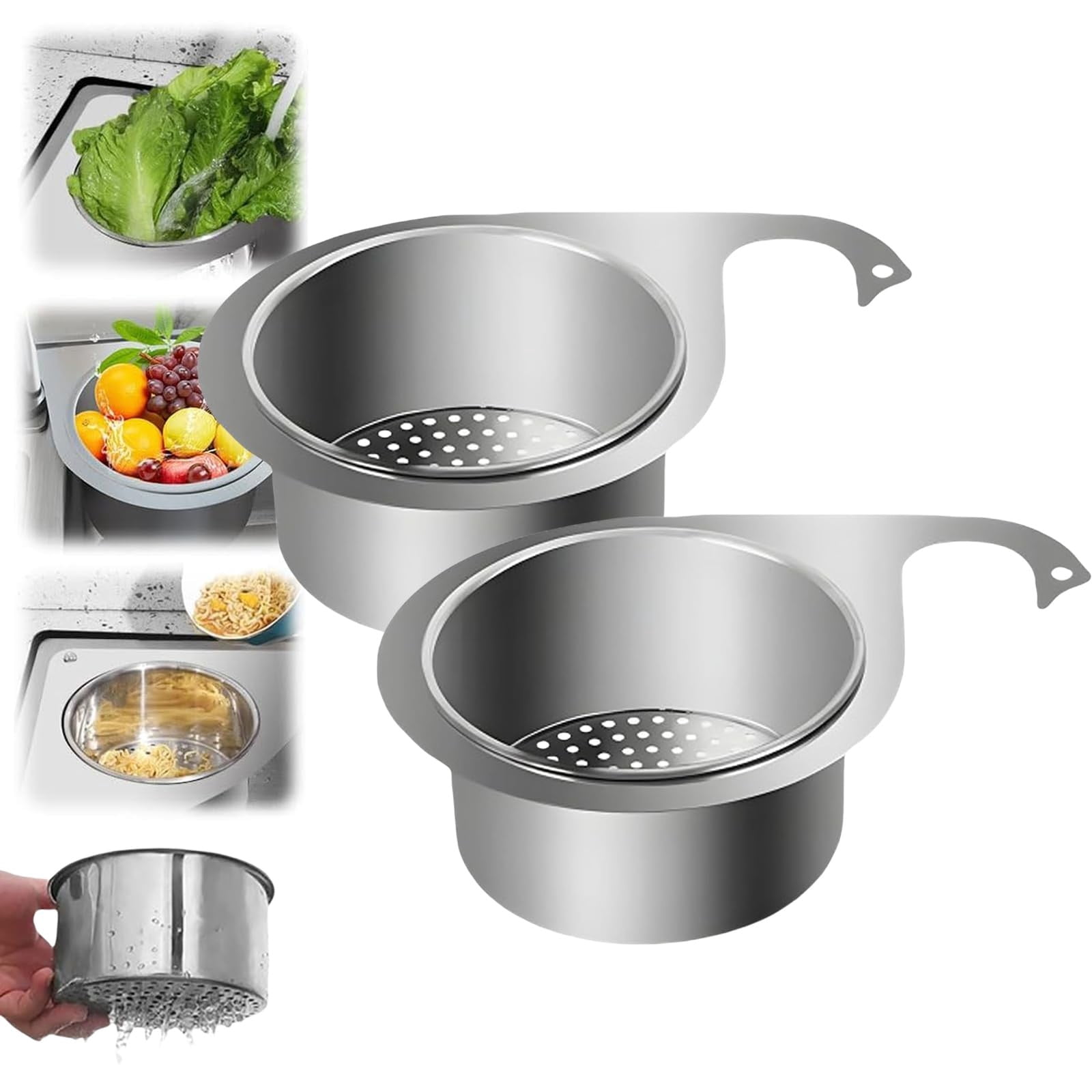 Kitchen Essentials Stainless Steel Swan Sink Strainer Basket, Upgrade ...