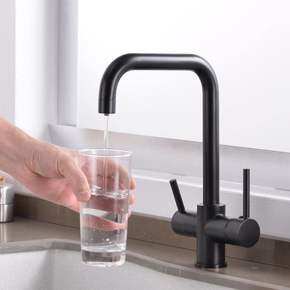 Kitchen Faucet 3 Way Brass Rotation Hot and Cold Water Pure Water ...