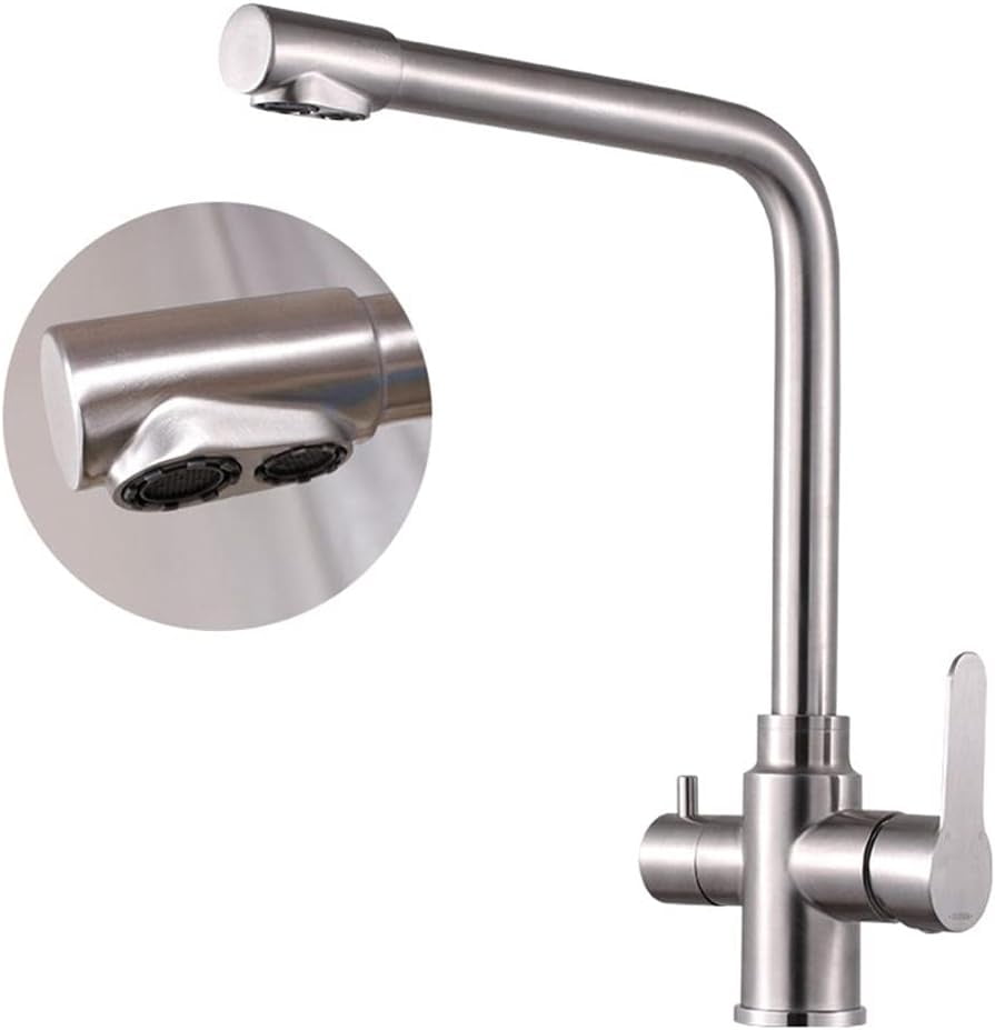 Kitchen Faucet 3 Way Stainless Steel Pure Water Straight Drink Faucet ...