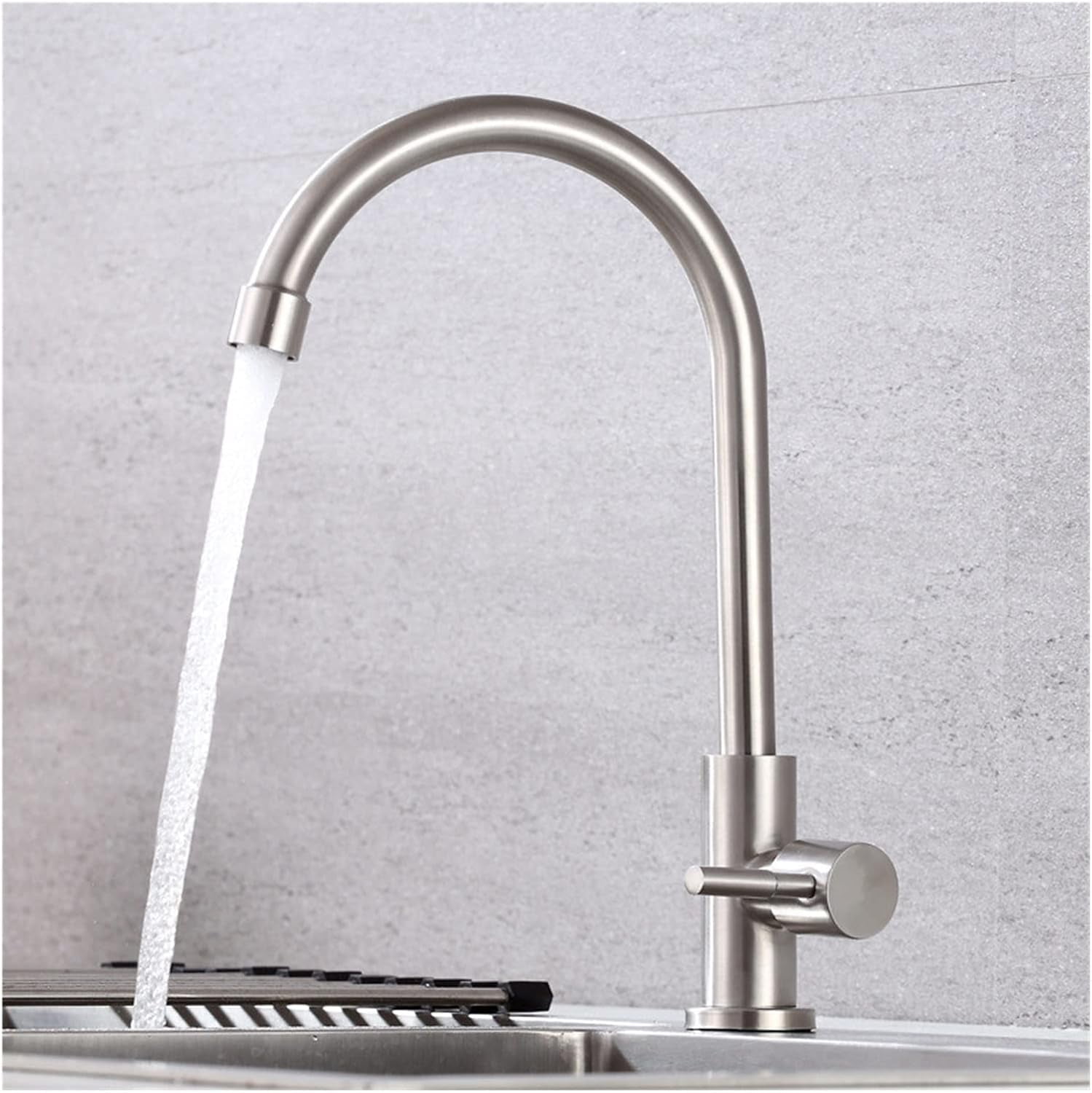 Kitchen Faucet 304 Stainless Steel Single Cooling Kitchen Sink Faucet ...