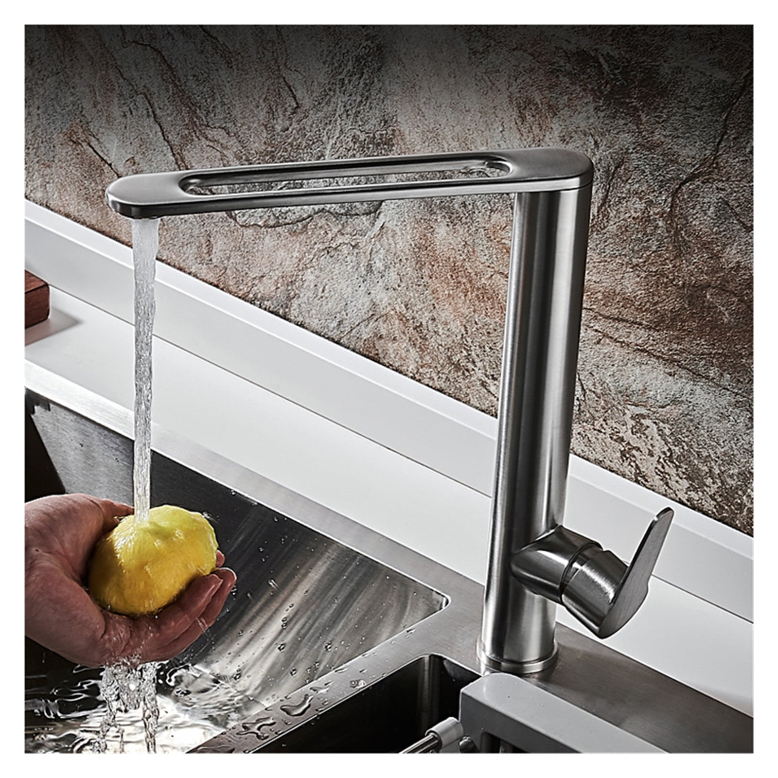 Kitchen Faucet 720 Degree Swivel Stainless Steel Sink Faucet Universal ...