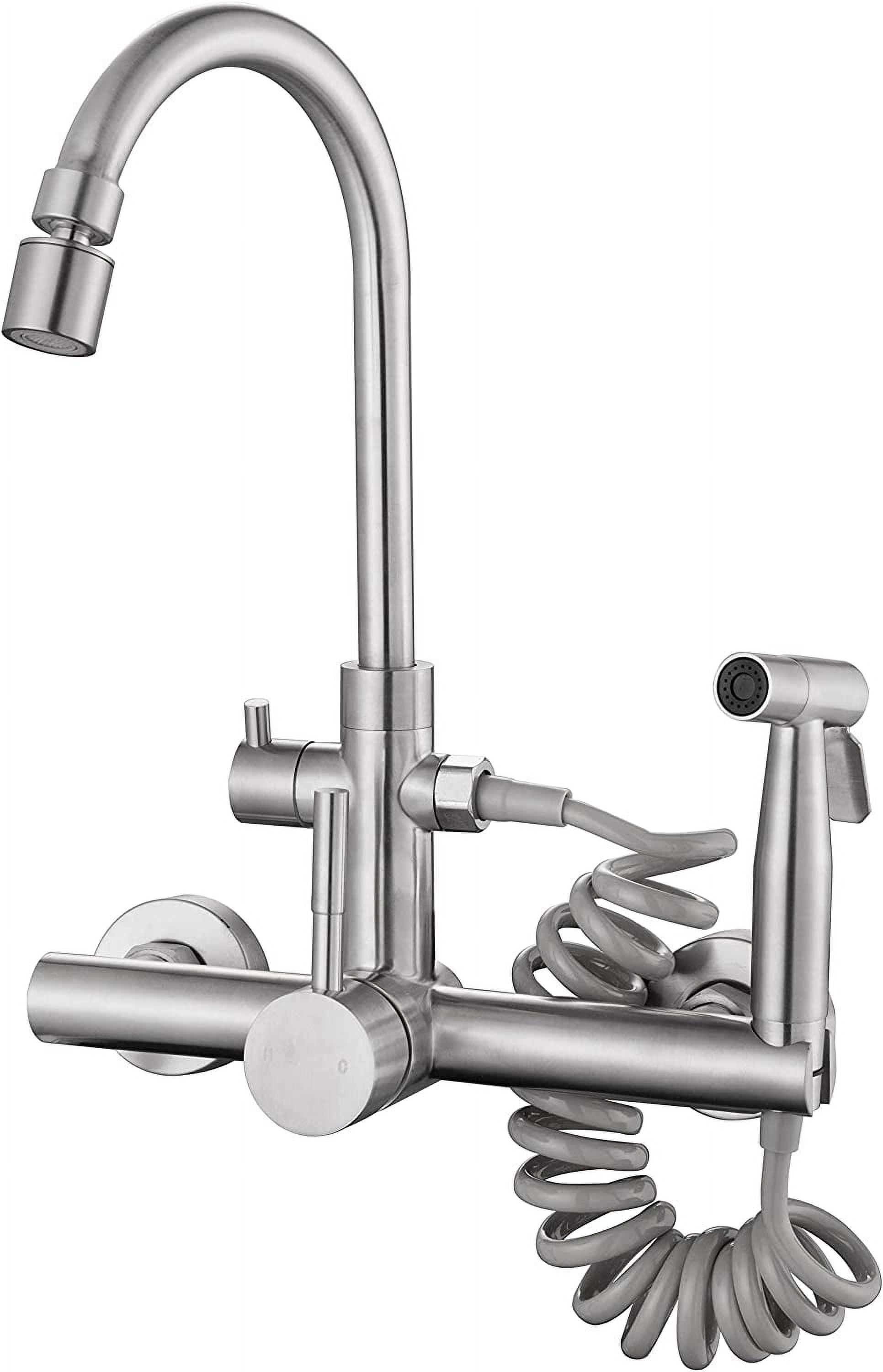 Kitchen Faucet 8 Inch Faucet Brushed Faucet for Kitchen, with Spray Gun ...