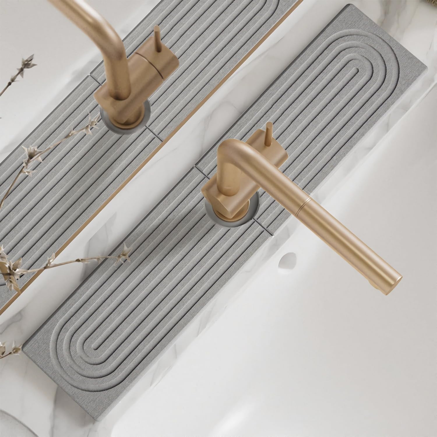 Kitchen Faucet Absorbent Mat - Diatomaceous Earth Splash Guard for Sink ...