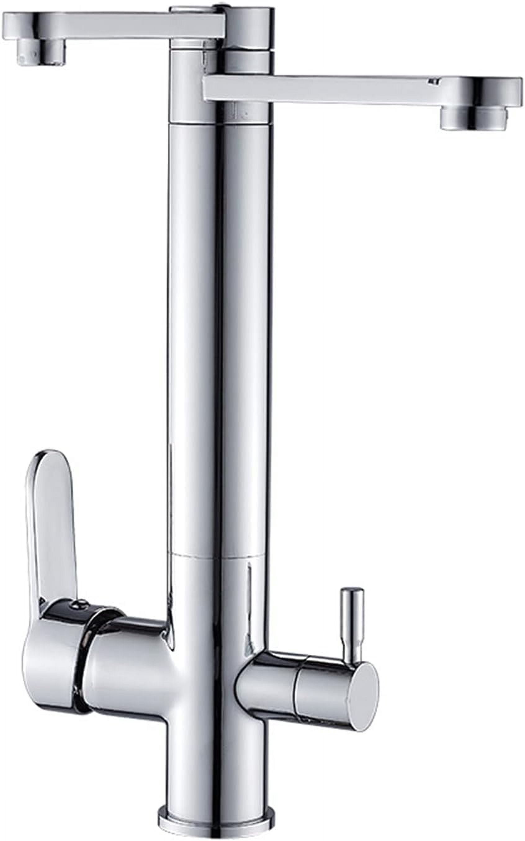 Kitchen Faucet, Brass Double Handle Hot and Cold Mixer Tap, Kitchen ...