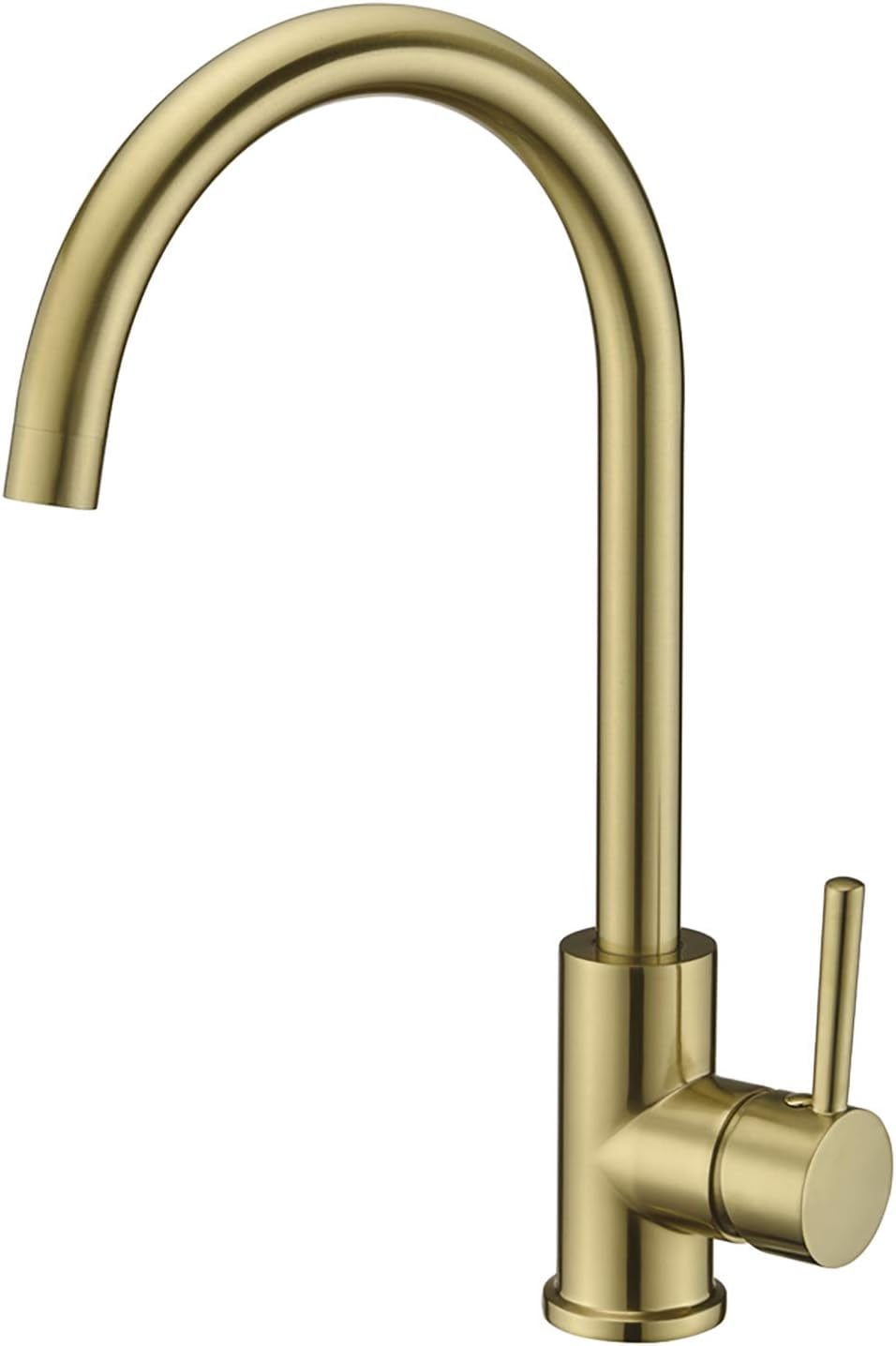 Kitchen Faucet Brushed Gold Kitchen Sink Faucet Deck Mounted High Arc 360° Swivel Kitchenxer Tap ...