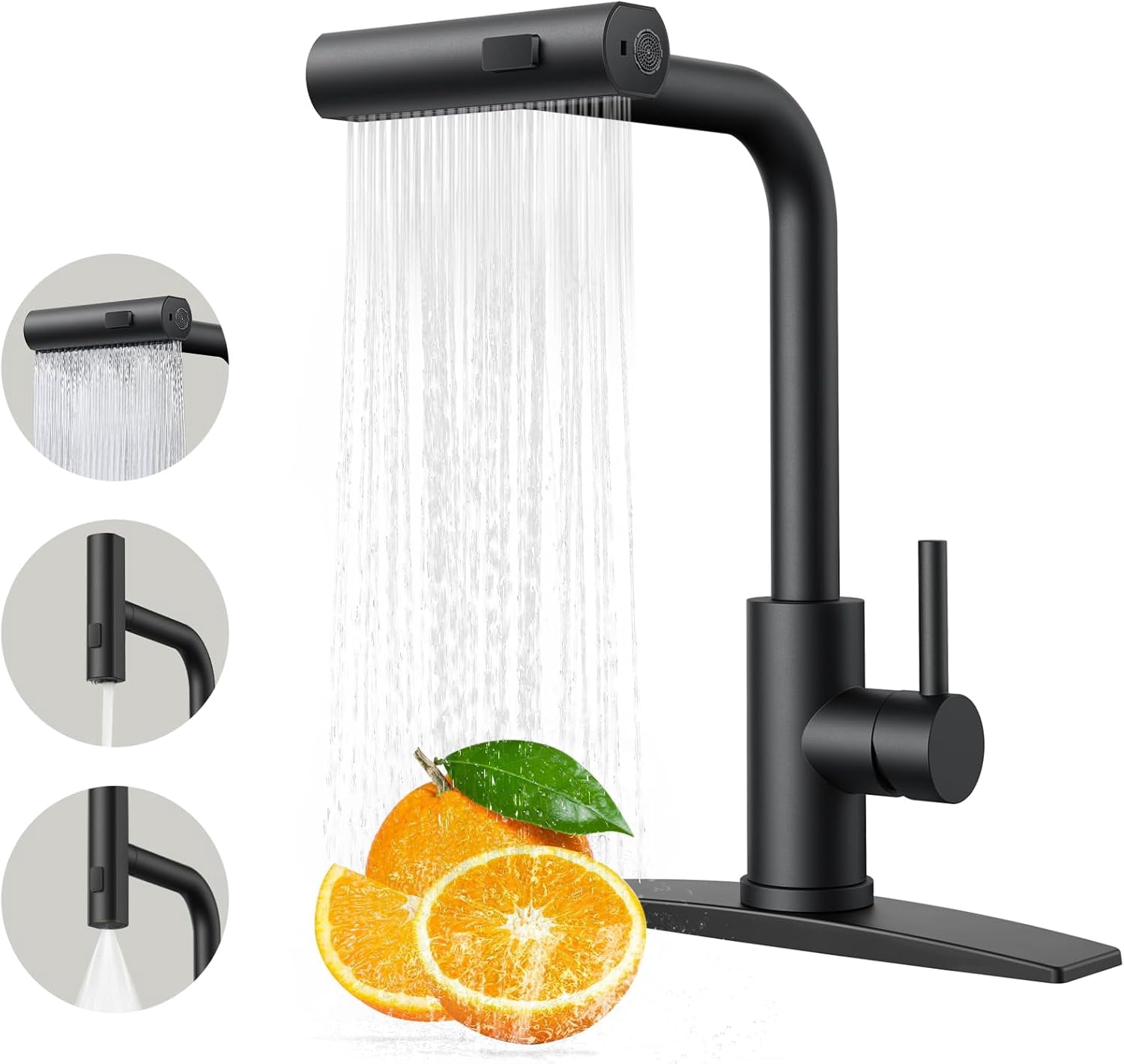 Kitchen Faucet, Brushed Nickel Kitchen Faucets with Pull Down Sprayer ...