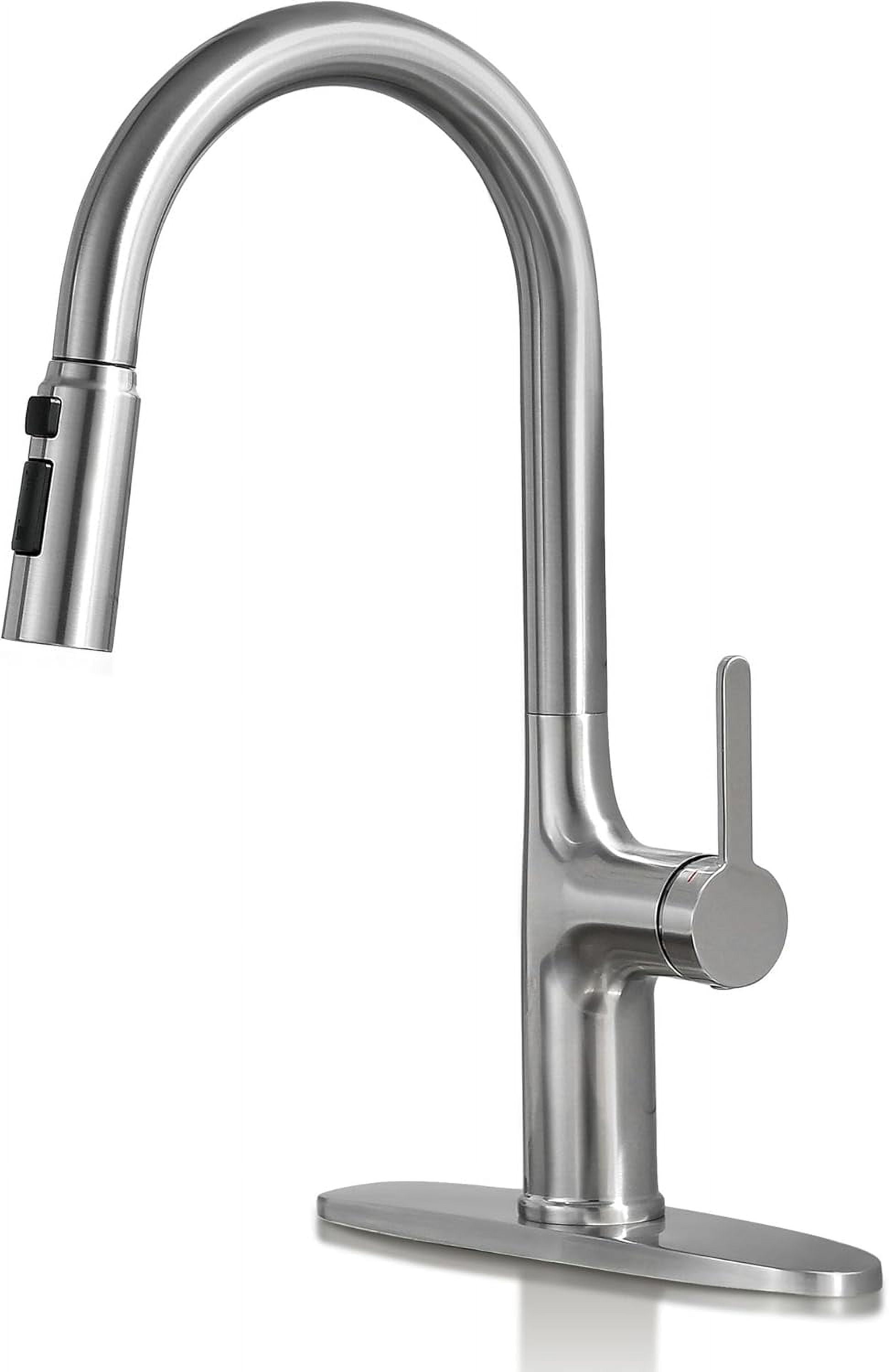 Kitchen Faucet, Brushed Nickel Kitchen Faucet with Pull Down Sprayer ...