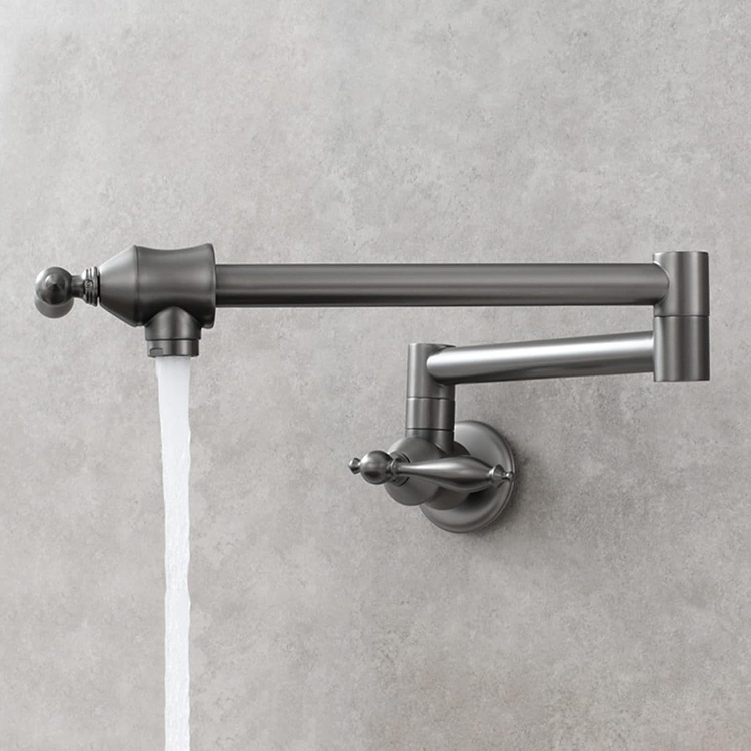 Kitchen Faucet Cold Water Only for Wall, Folded Brass Wall Mounted Cold ...
