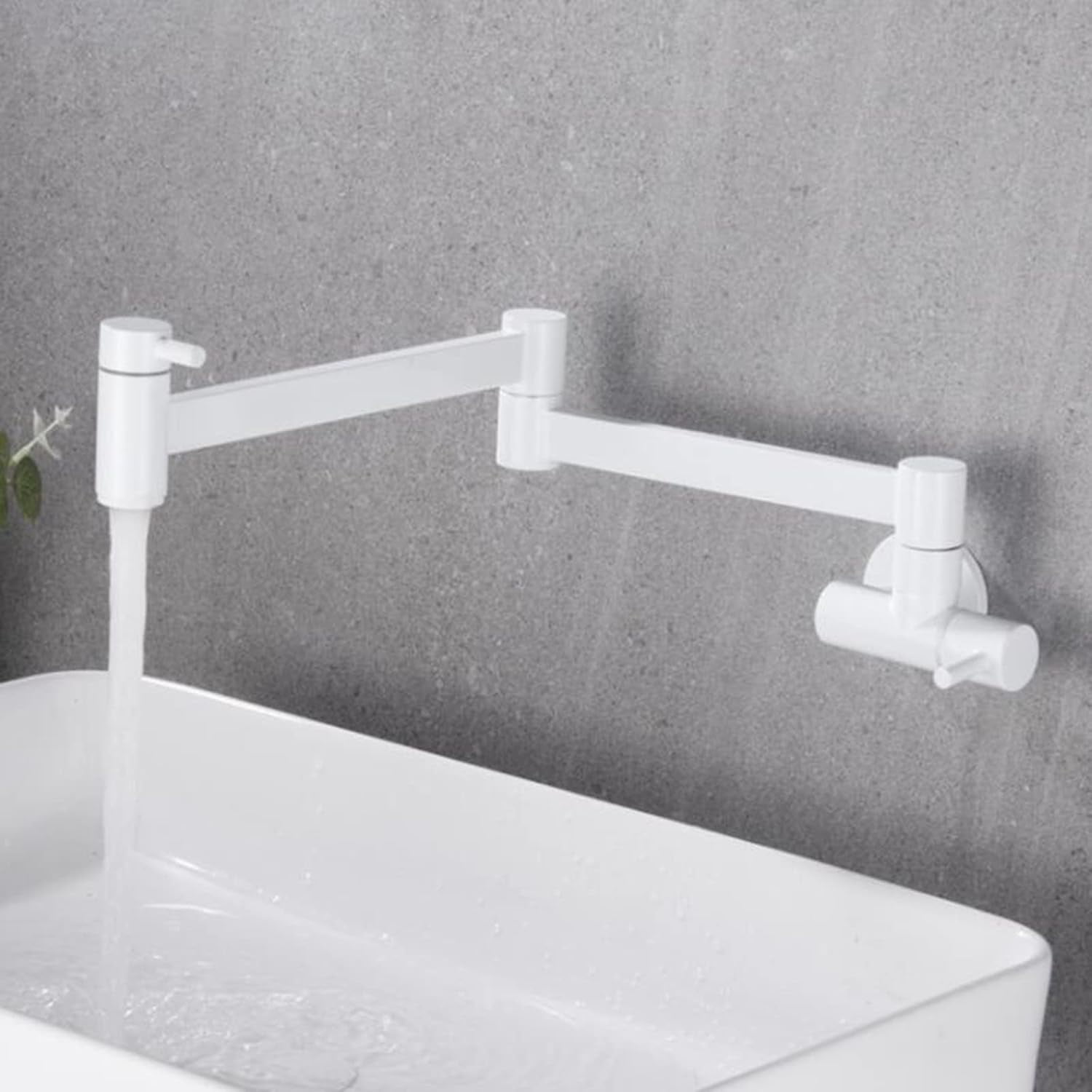 Kitchen Faucet Cold Water Only for Wall, Folding Swivel Single Hole ...