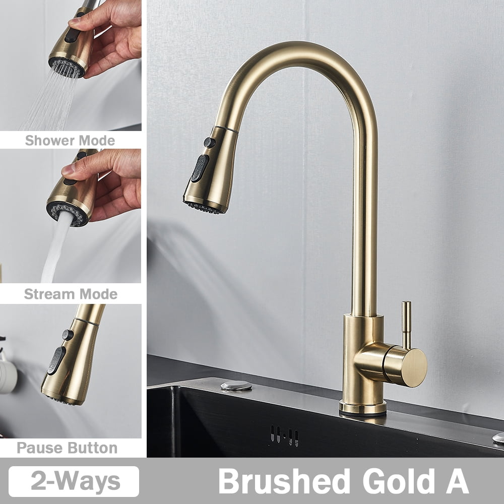 Kitchen Faucet Deck Mounted Pull Out Spout Kitchen Sink Mixer Tap ...