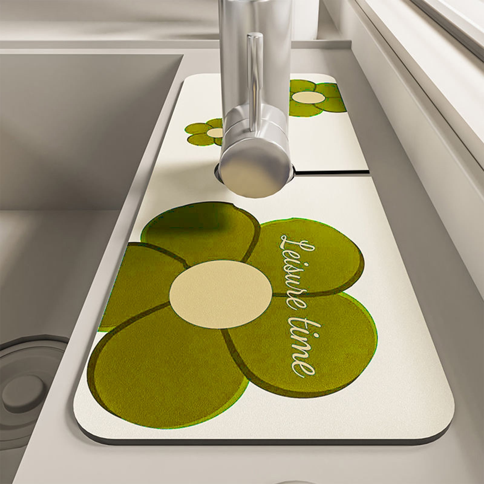 Kitchen Faucet Draining Mat -Self Absorbent Draining Mat for Kitchen ...