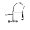 Kitchen Faucet Dual Handles Hot&Cold Mixer Water Tap, Wall Mounted ...