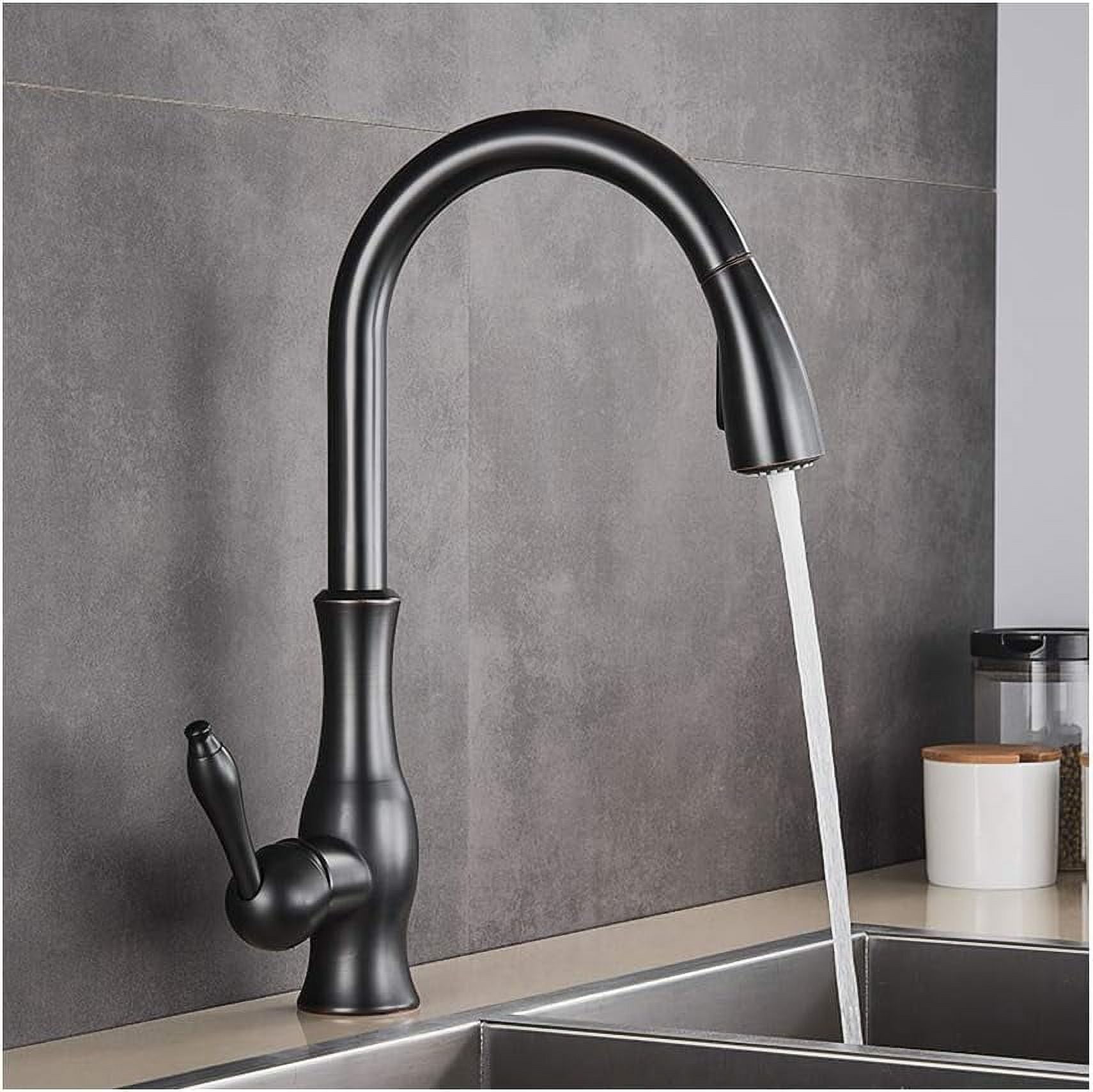 Kitchen Faucet with Hot and Cold Water 2 Mode Sprayer Brass Deck ...