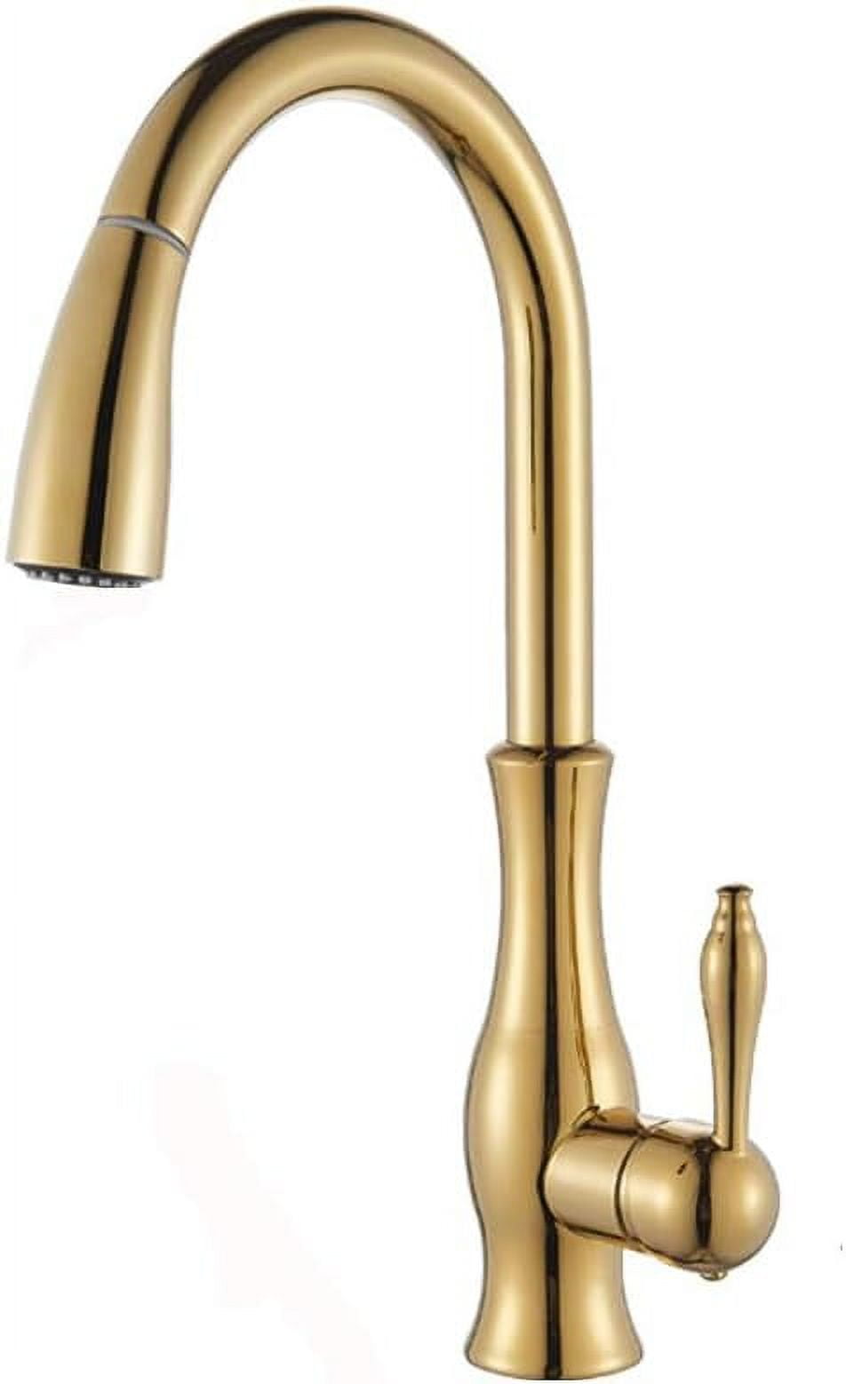 Kitchen Faucet with Hot and Cold Water 2 Mode Sprayer Brass Deck ...