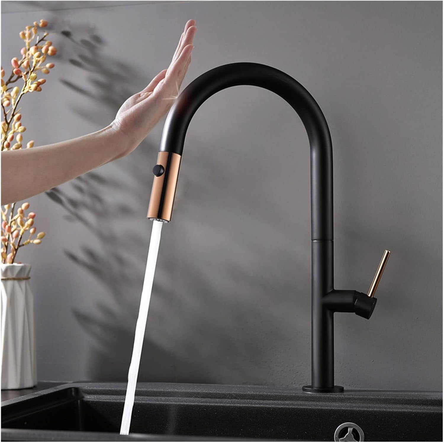 Kitchen Faucet Intelligent Touch Spray Sensor Pull Out hot and Cold ...