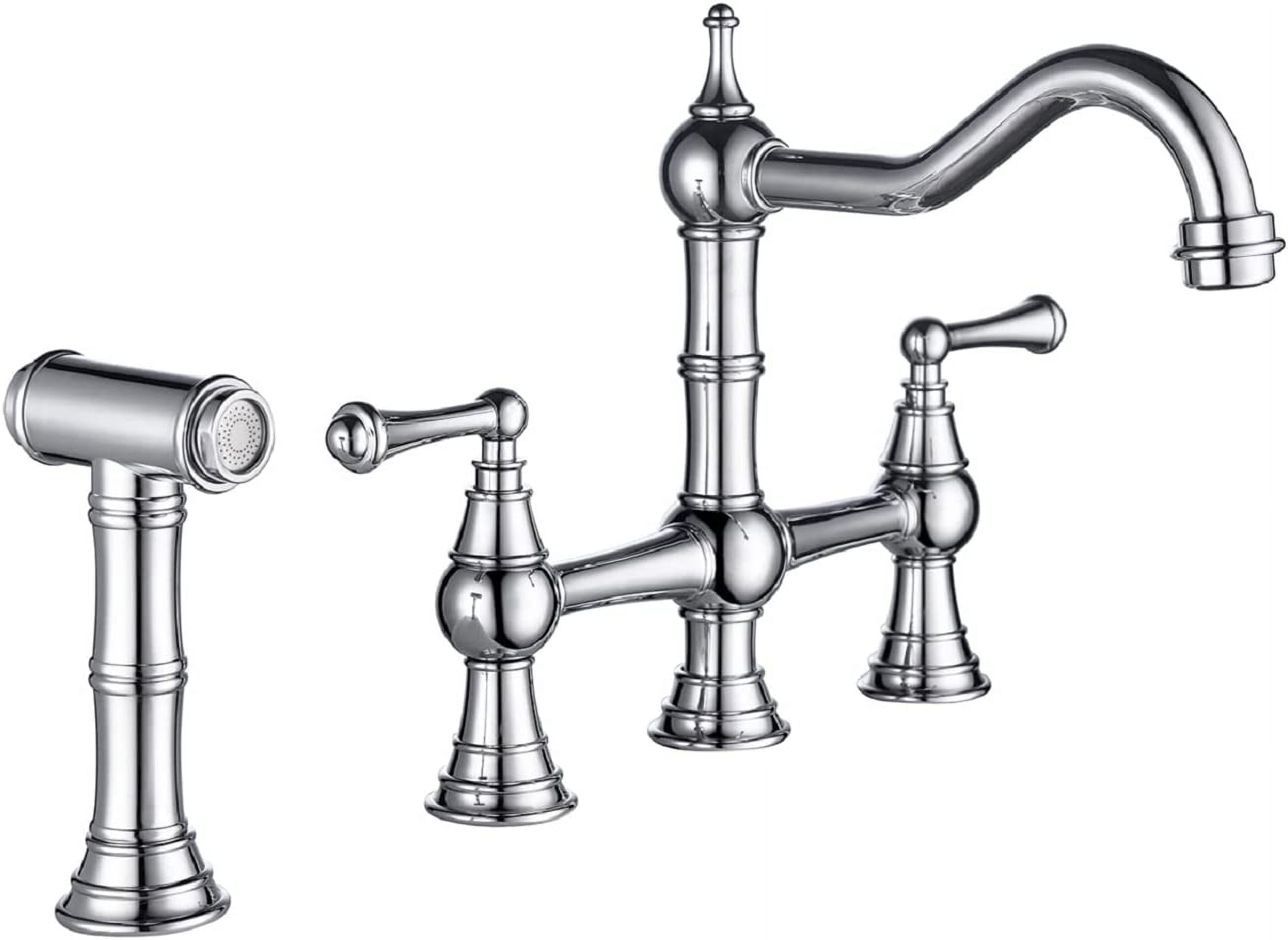 Kitchen Faucet, Multitask Mode Double Handle High Arc Pull Out Kitchen ...