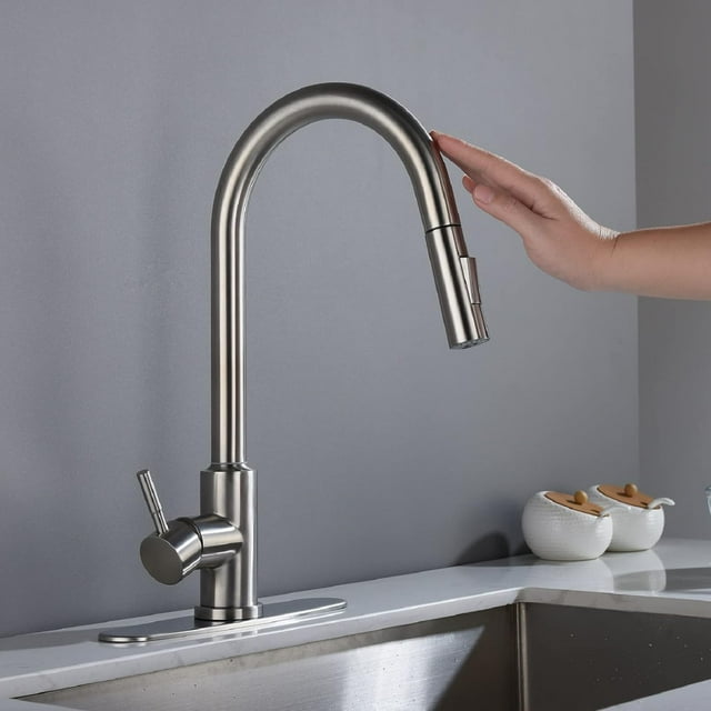 Kitchen Faucet, Multitask Mode Single Handle High Arc Pull Out Kitchen ... Kitchen Faucet, Multitask Mode Single Handle High Arc Pull Out Kitchen ...