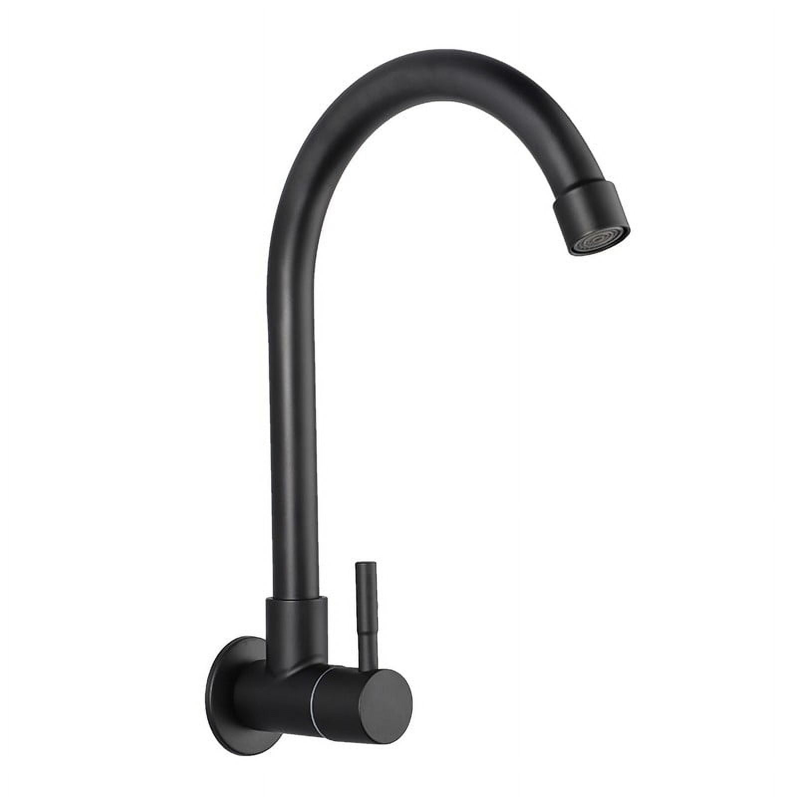 Kitchen Faucet Plastic Steel Sink Faucet Black Single Cold Water Tap ...