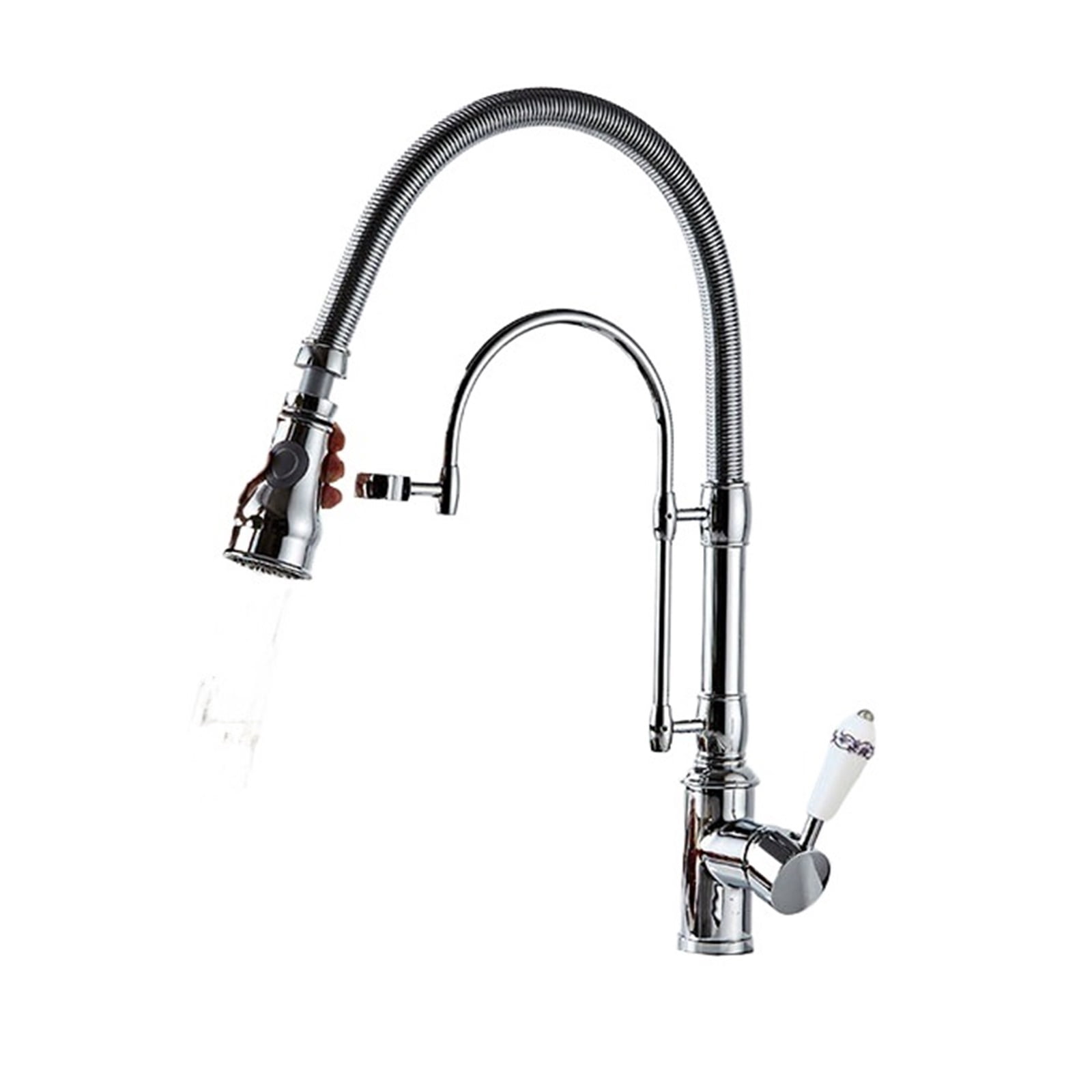 Kitchen Faucet Pull Down, Hot& Cold Mixer Crane Water Tap, Dual Hole ...