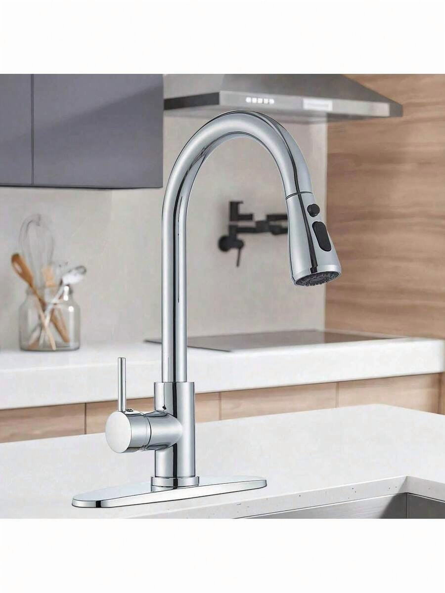 Kitchen Faucet With Pull-Down Spray Single Handle High Arc Commercial ...