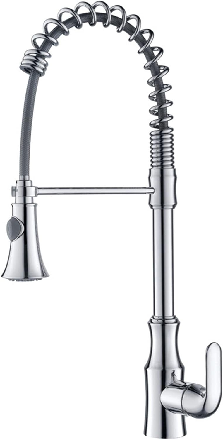 Kitchen Faucet with Pull Down Sprayer Commercial Solid Brass Single ...