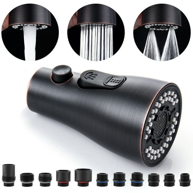 Kitchen Faucet Pull Down Sprayer Head Replacement 3 Functions with 11 ...