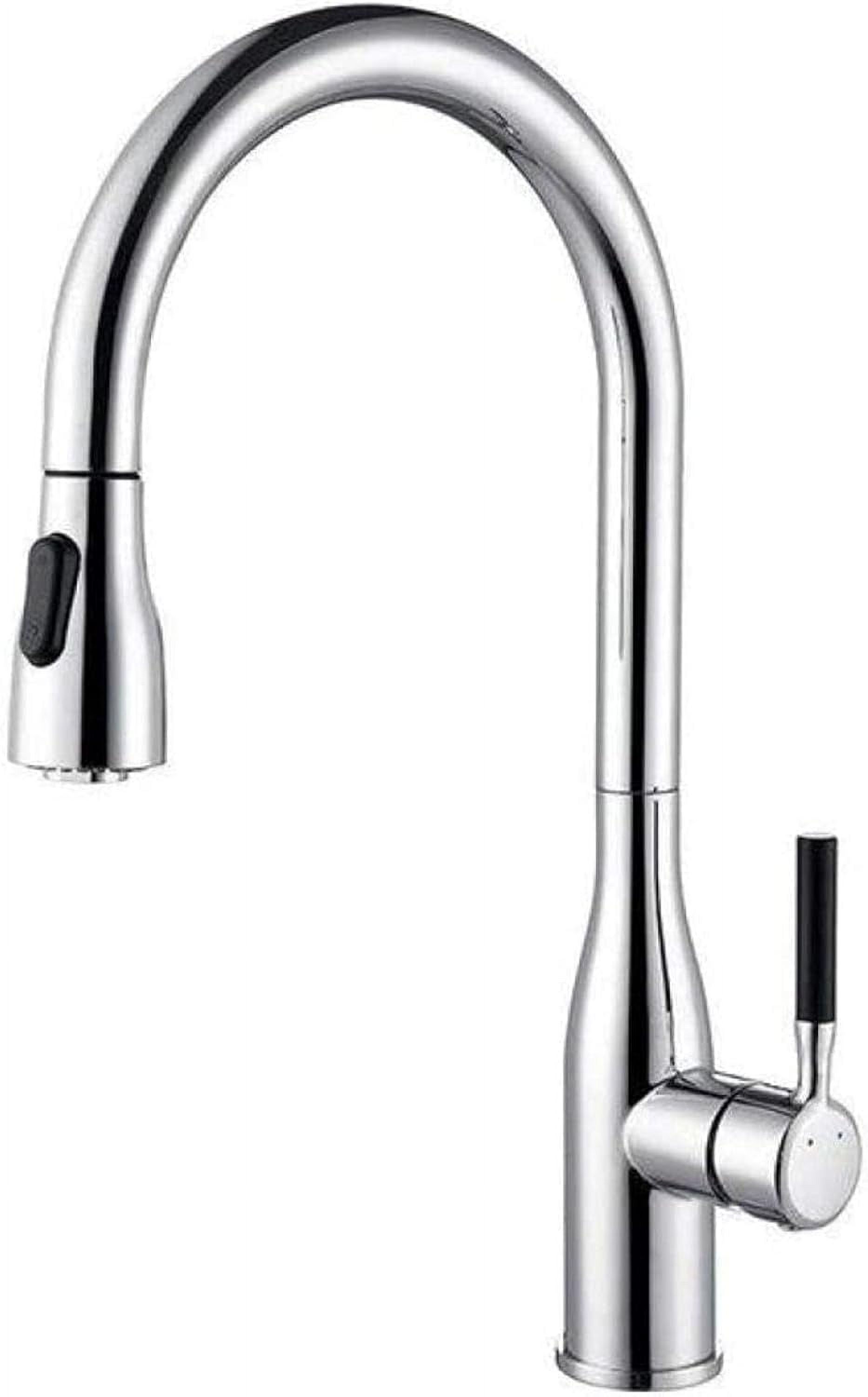 Kitchen Faucet Pull Out Cold and Hot Brushed Gold Black Single Holder ...