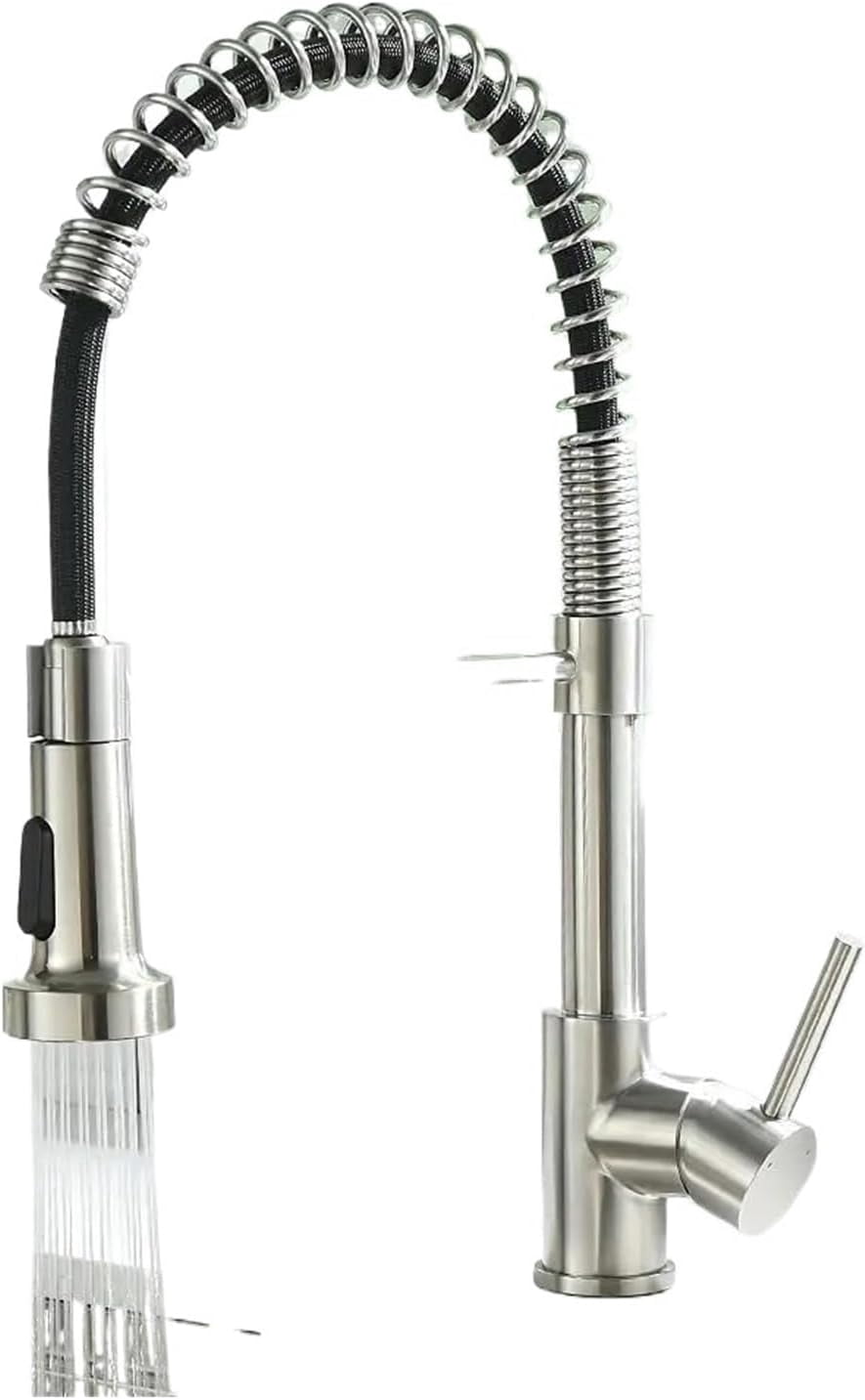Kitchen Faucet Pull-Out Sprayer Countertop Mount Matte Black Mixer ...