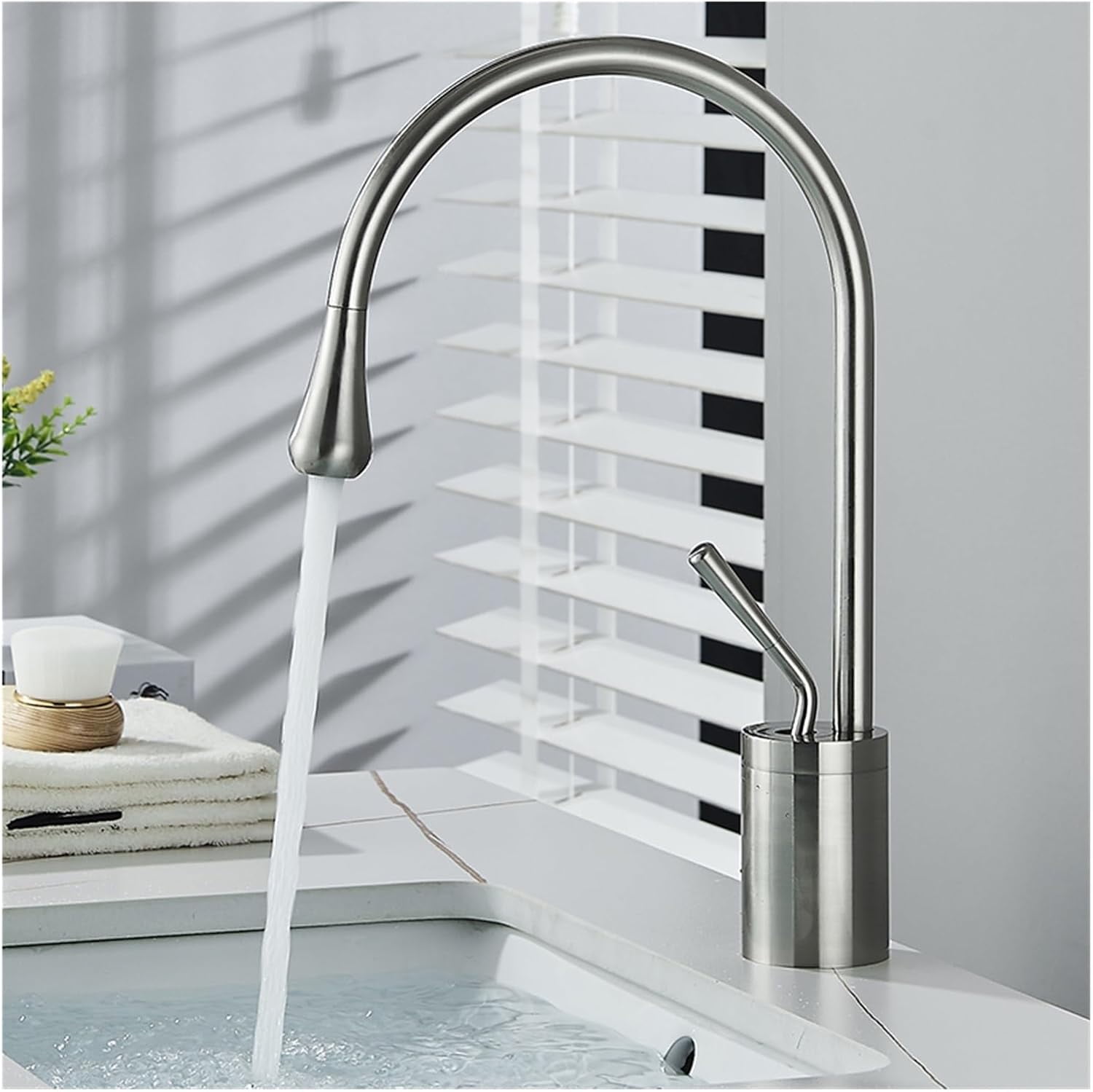 Kitchen Faucet Pull Out Sprayer Countertop Mount Matte Black Mixer ...