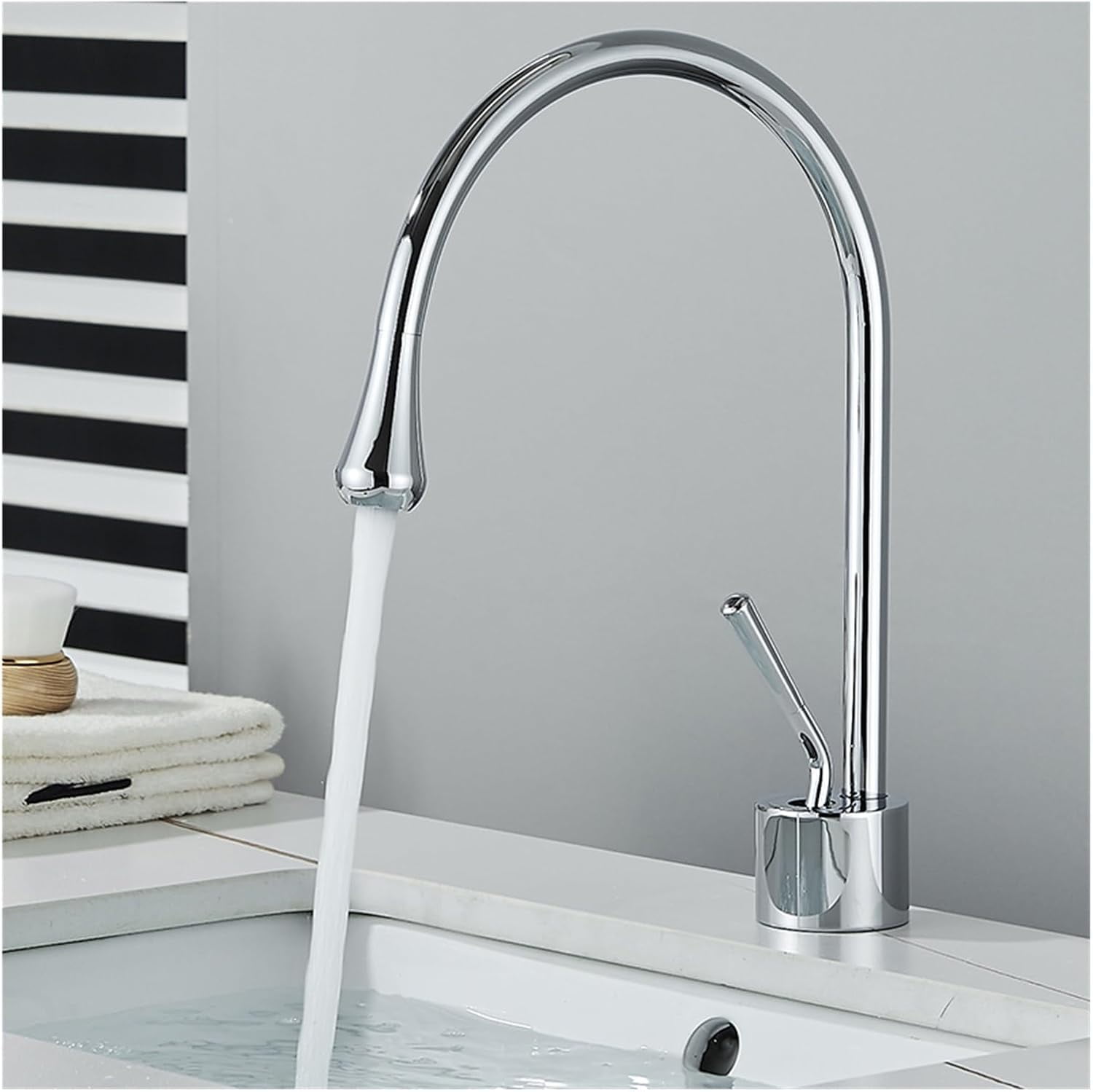 Kitchen Faucet Pull Out Sprayer Countertop Mount Matte Black Mixer ...