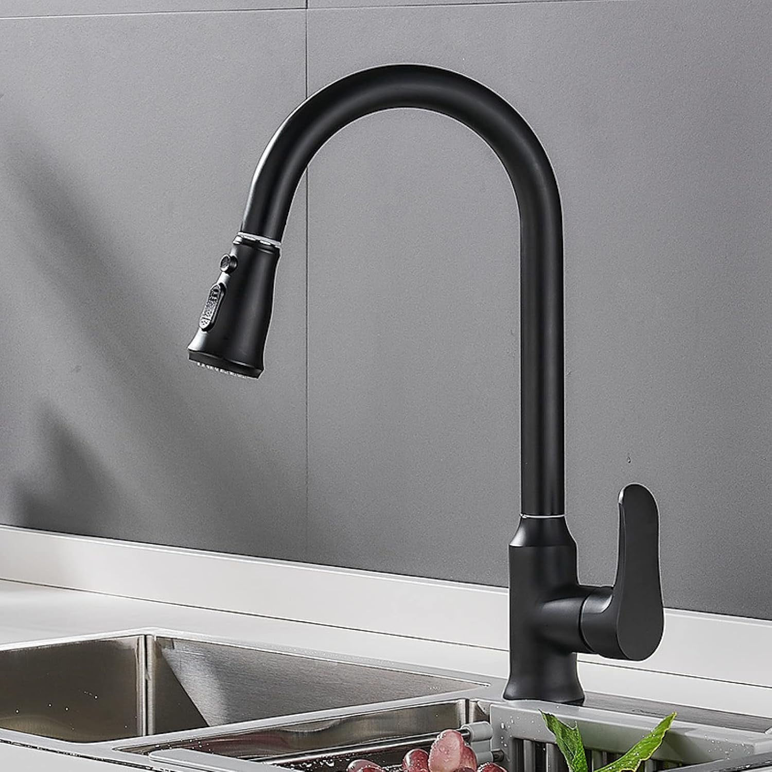 Kitchen Faucet with Pull Down Sprayer,2 Spouts Pull Out Kitchen Sink ...