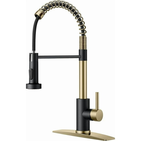 Kitchen Faucet with Pull Down Sprayer Black, Modern Single Handle ...