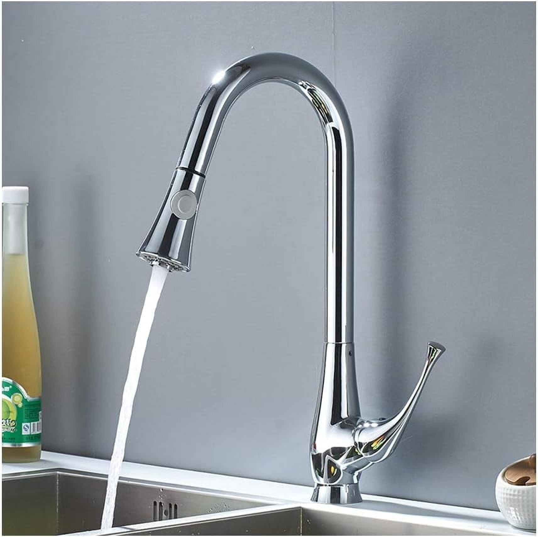 Kitchen Faucet with Pull Down Sprayer, Brass Kitchen Sink Mixer Tap 360 ...