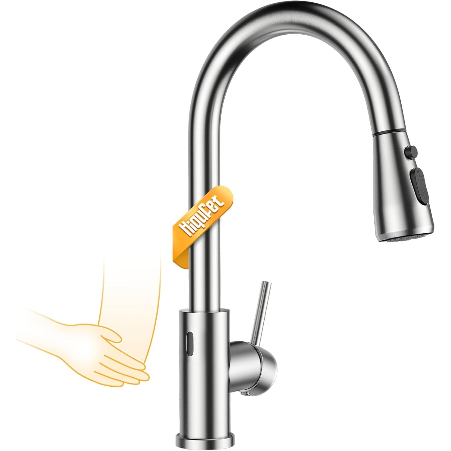Kitchen Faucet with Pull Down Sprayer, Brushed Nickel High Arc Single ...