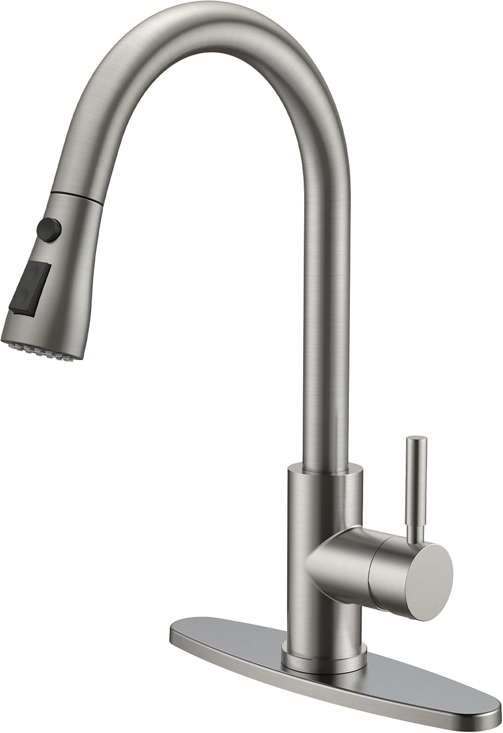 Kitchen Faucet with Pull Down Sprayer Brushed Nickel, High Arc Single ...