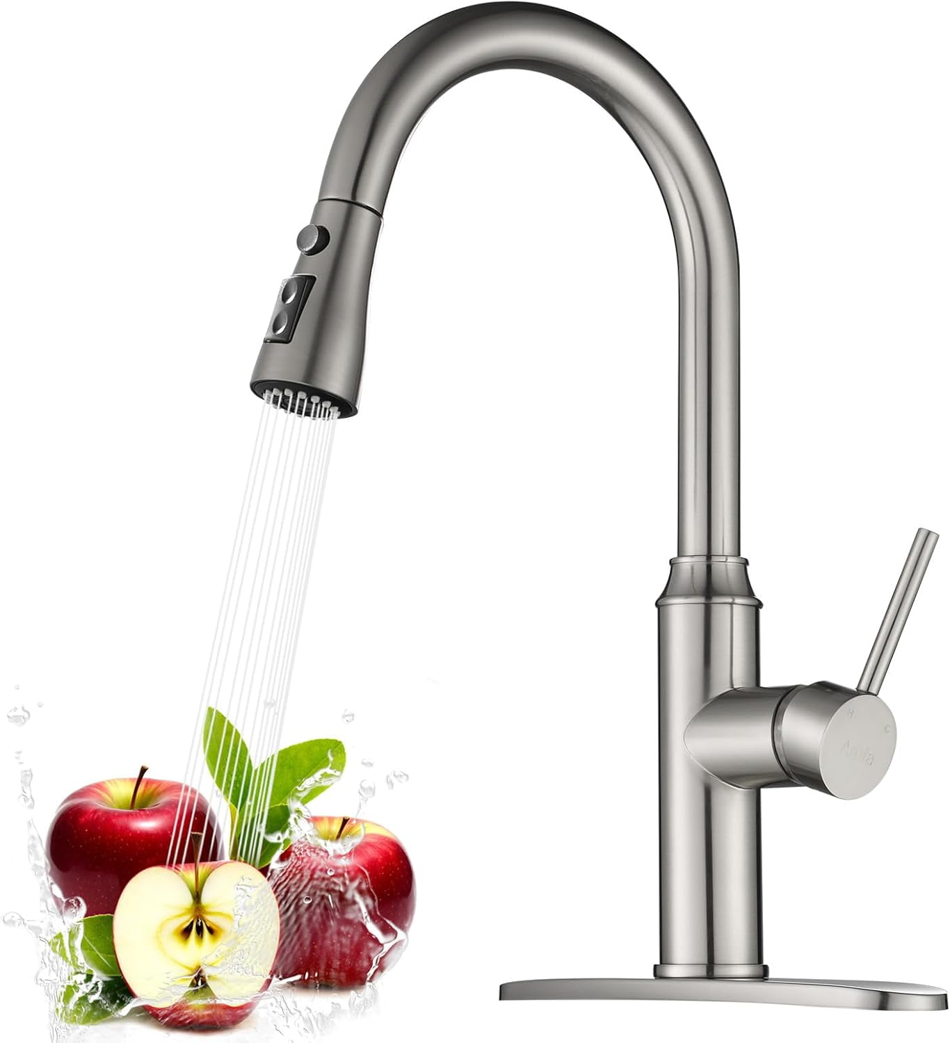 Kitchen Faucet with Pull Down Sprayer - Brushed Nickel Kitchen Sink ...