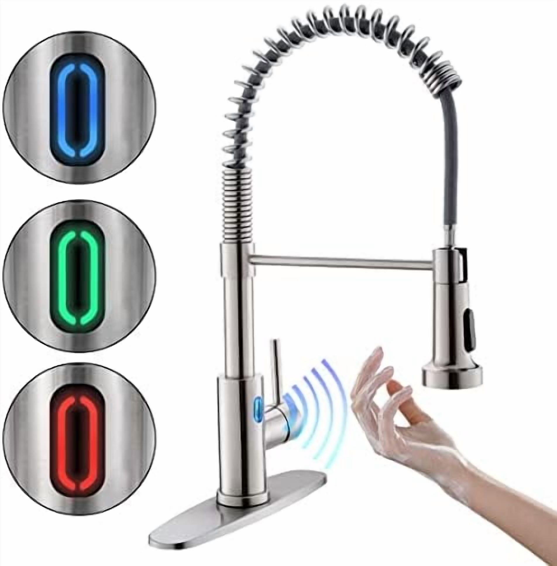 Kitchen Faucet with Pull Down Sprayer Brushed Nickel Stainless Steel 1 ...