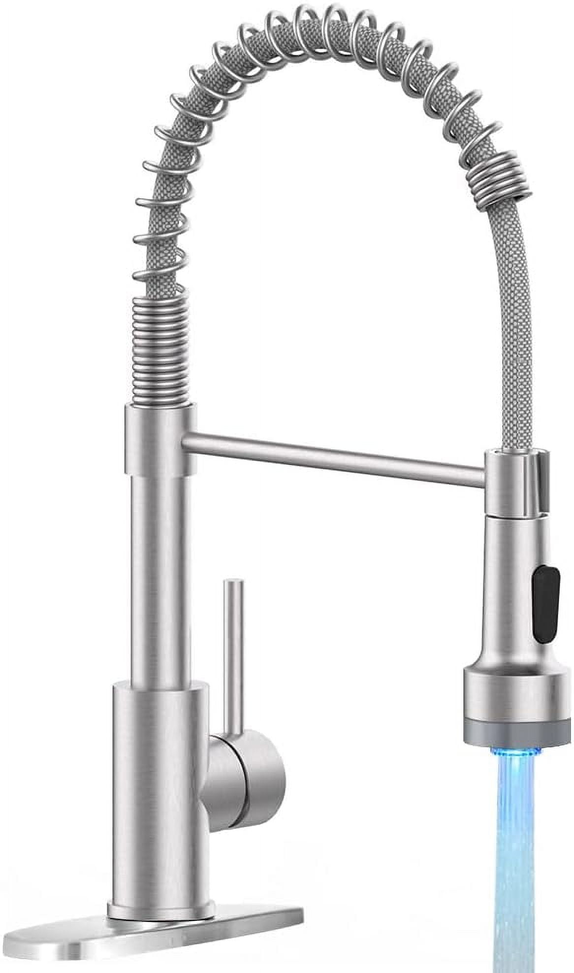 Kitchen Faucet with Pull Down Sprayer Brushed Nickel Stainless Steel ...