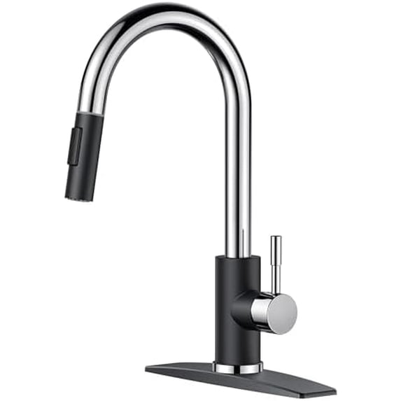 Kitchen Faucet with Pull Down Sprayer, High Arc Modern Classic Sink ...