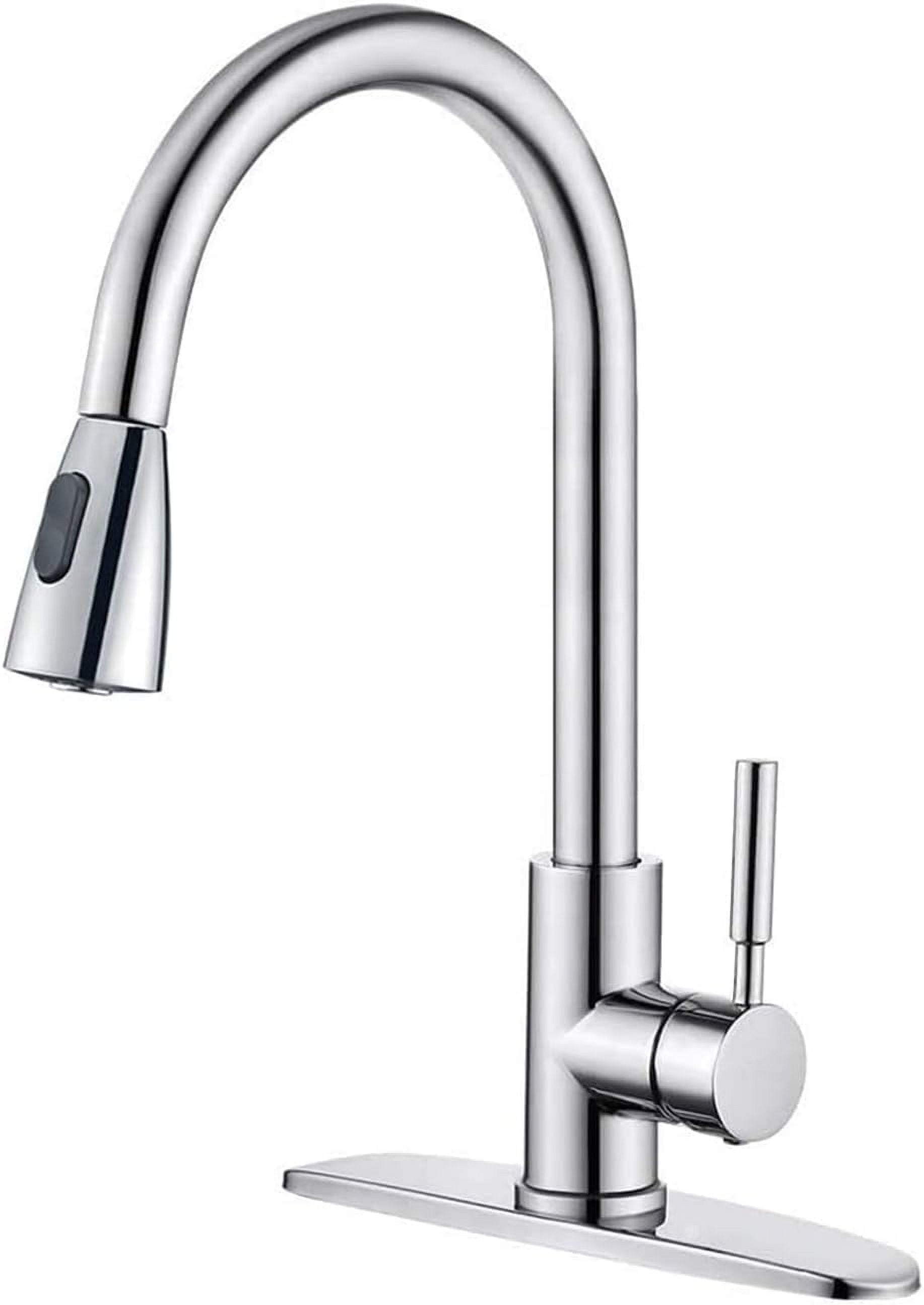 Kitchen Faucet with Pull Down Sprayer in Polished Chrome, High Arc ...