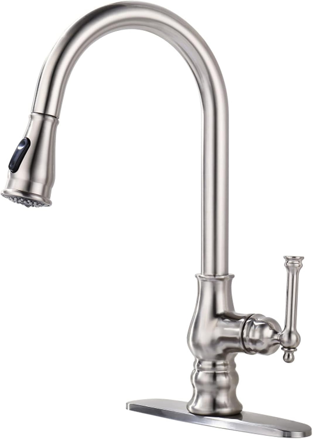 Kitchen Faucet with Pull Down Sprayer Single Handle High Arc Kitchen ...