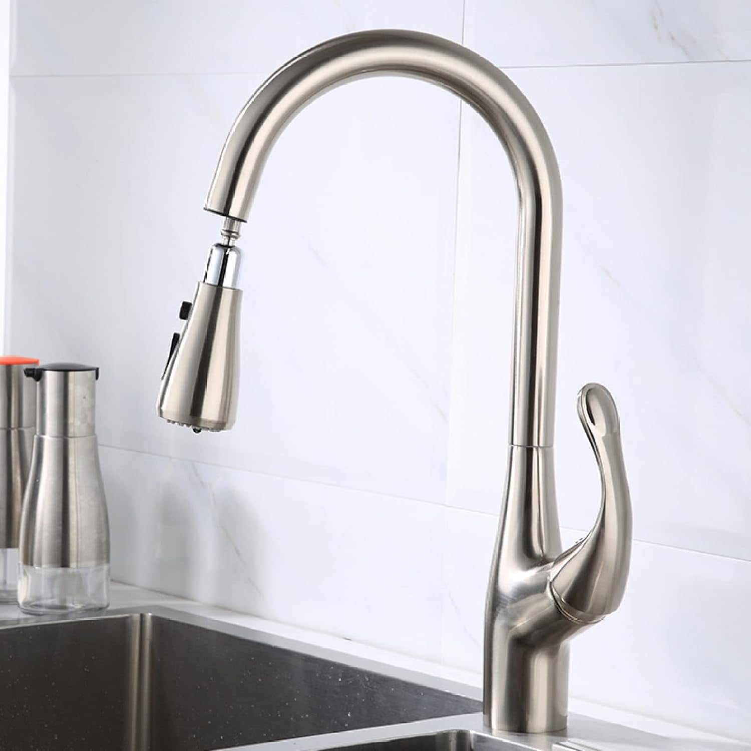 Kitchen Faucet with Pull Down Sprayer,Single Handle Kitchen Sink Faucet ...