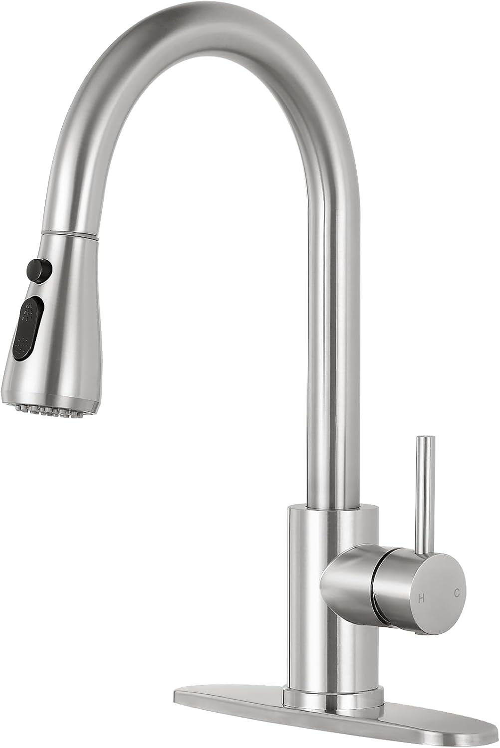 Kitchen Faucet with Pull Down Sprayer, Single Level Stainless Steel ...